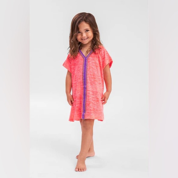 Pitusa | Dresses | Pitusa Mini Abaya Dress In Coral With Inca Trim ...